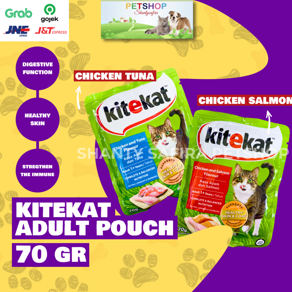 Jual MAKANAN KUCING KITEKAT KITTEN / ADULT 70 GR UNTUK KUCING DEWASA ...