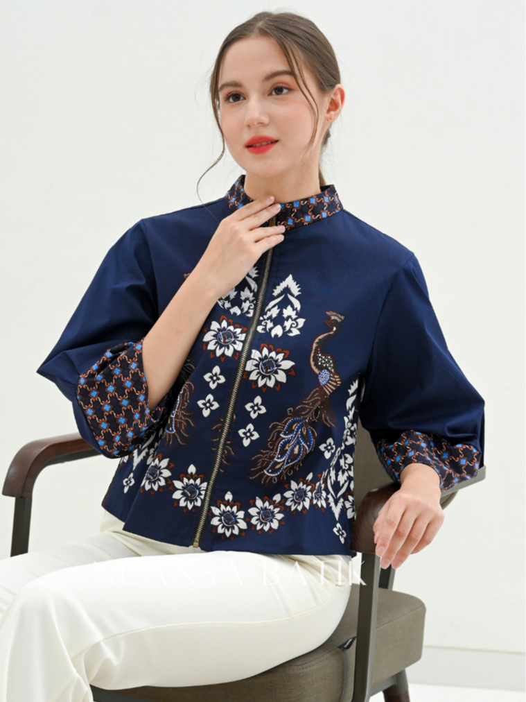 Jual Nuansa Batik Jaket Batik Lengan 7/8 Bahan Katun Stretch | Shopee Indonesia