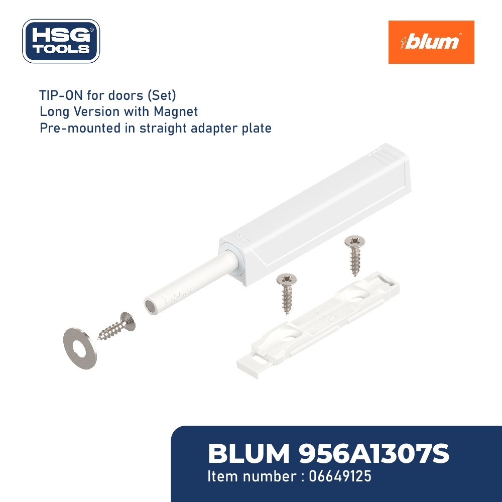 Jual BLUM PUSH TO OPEN TIP-ON SET LONG STRAIGHT ADAPTER WHITE 956A1307S ...