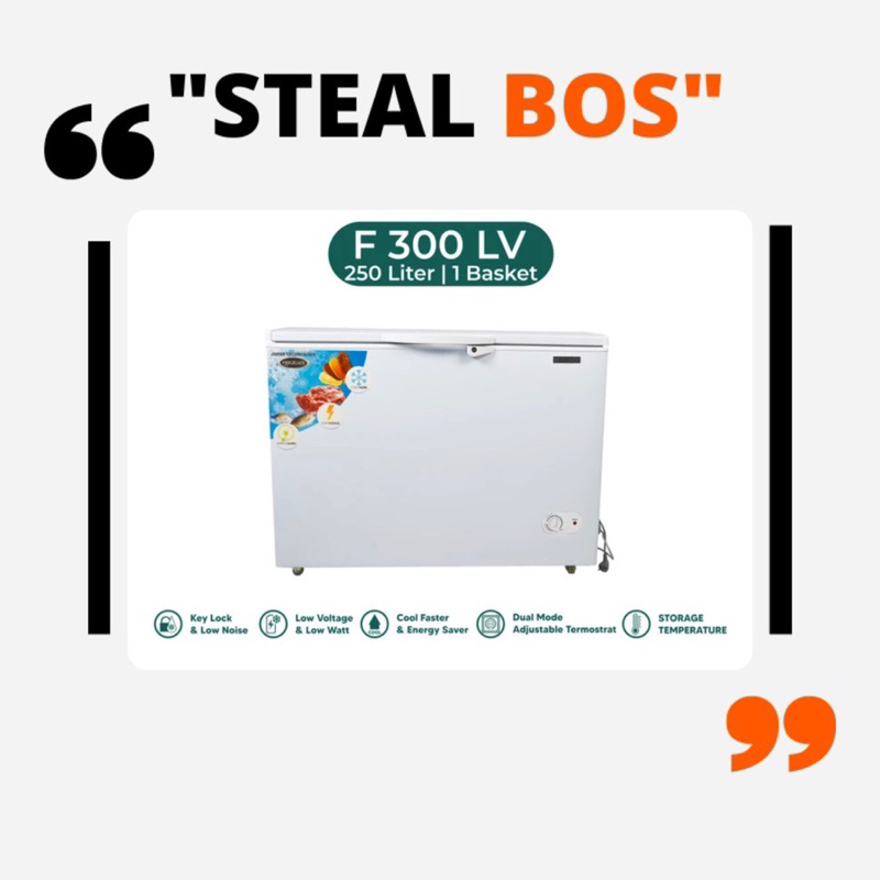 Jual frigigate chest freezer F 300 LV freezer box 250L chest freezer ...