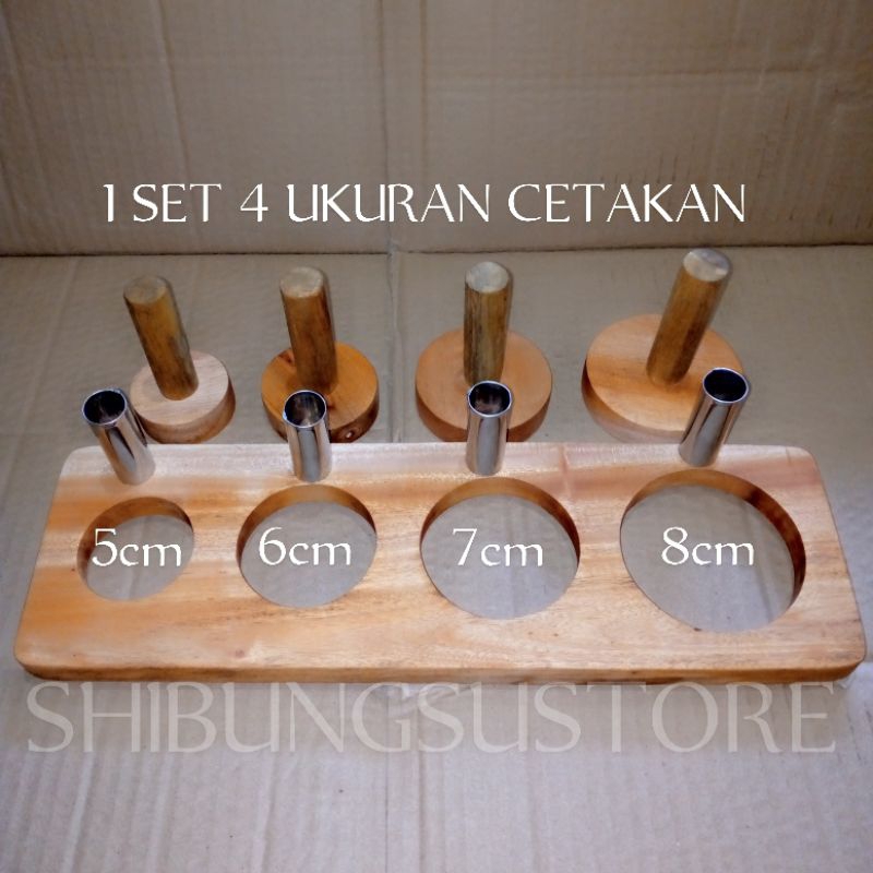 Jual cetakan donat/cetakan donat kayu 1set 4 ukuran | Shopee Indonesia