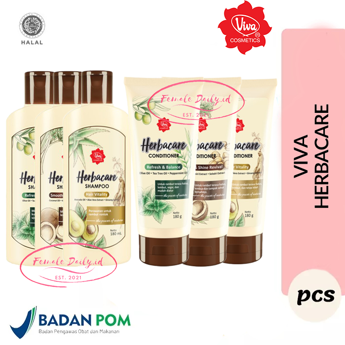 Jual VIVA Herbacare Shampoo | Conditioner | Perawatan Rambut Rontok ...