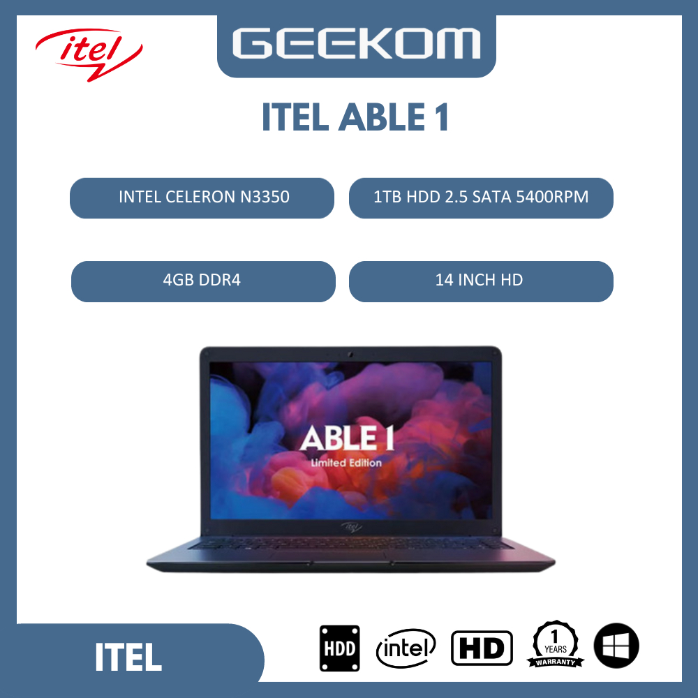 Jual Geekom Laptop Itel Able 1 Infinix Intel Celeron N3350 RAM 4GB 1TB ...