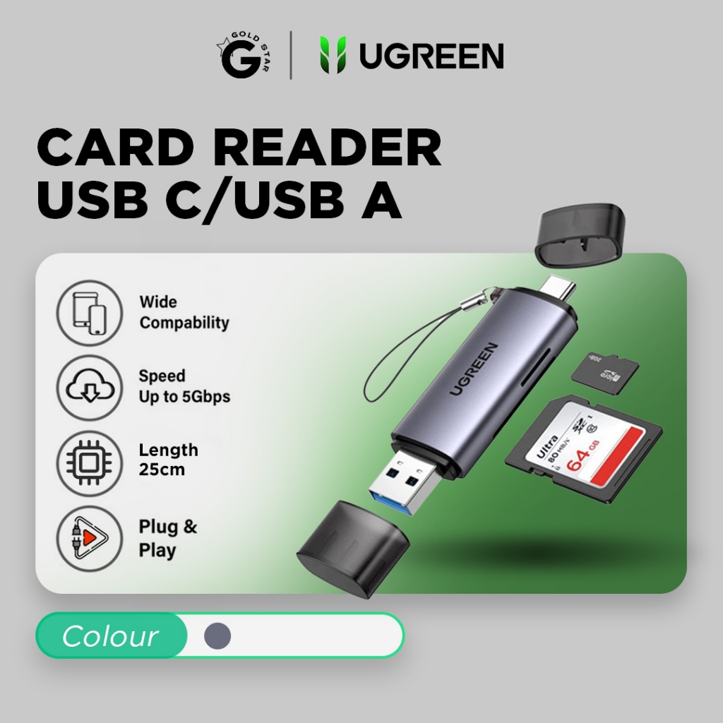 Jual Ugreen Card Reader OTG Type C + USB A 3.0 Micro SD/TF HP Laptop PC ...