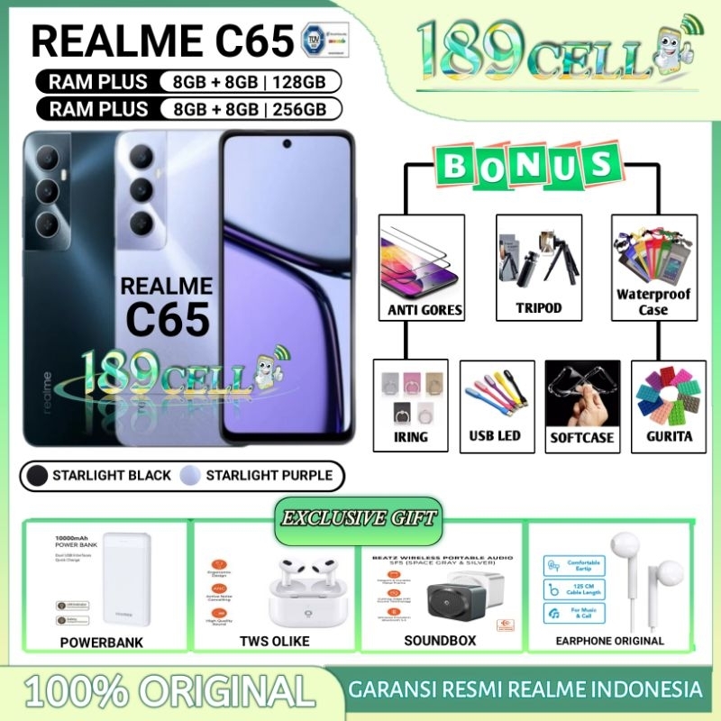 Jual REALME C65 RAM 8/256 GB | REALME C65 RAM 8/128 GB GARANSI RESMI ...