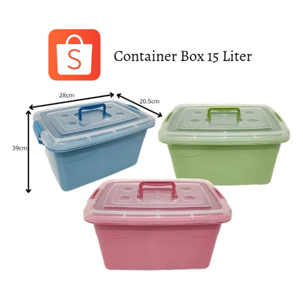 Jual Container box 15 liter / box multifungsi / box roller besar ...