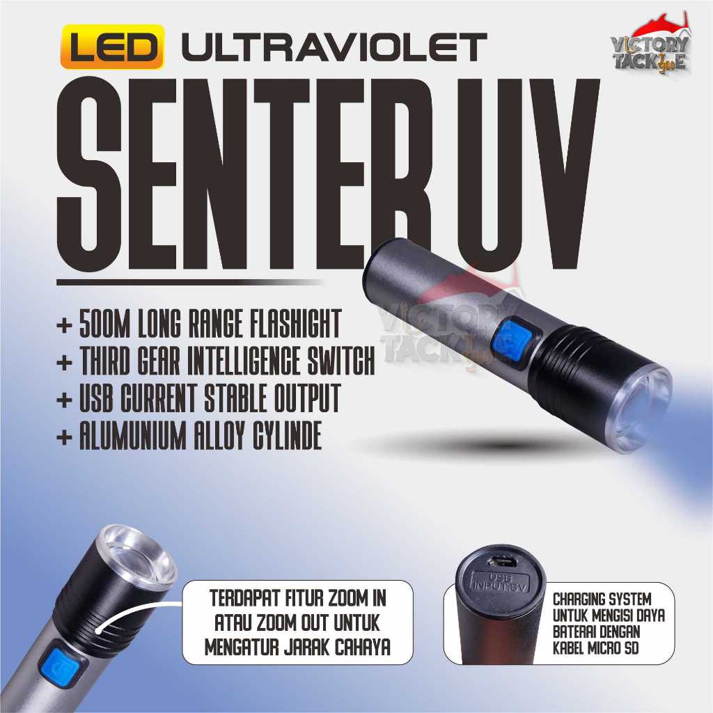 Jual Senter UV Flashlight UV LED K31 Rechargeable ultraviolet untuk ...