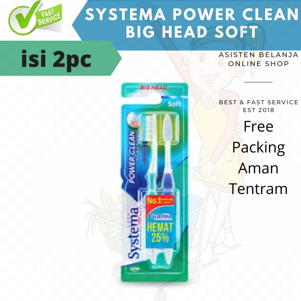 Jual Sikat Gigi Systema Power Clean BIG HEAD SOFT isi 2pcs Bulu Sikat ...
