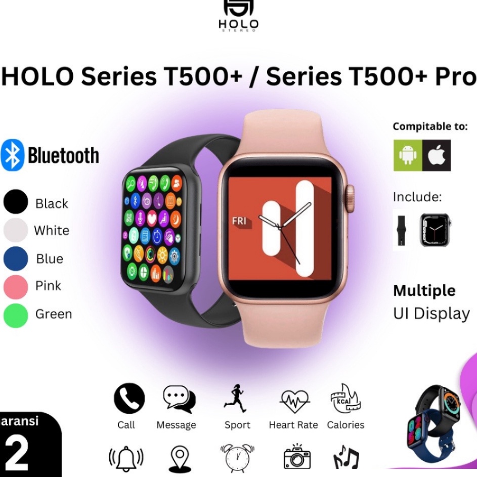Jual mb HOLO Series T5 T5 Pro Original Smartwatch Double Strap Jam Pintar Bisa Telfon Pria Dan ...