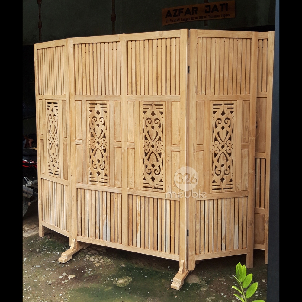 Jual Pembatas Ruangan Lipat Jati Mebel Jepara - Sekat Ruangan Jati ...