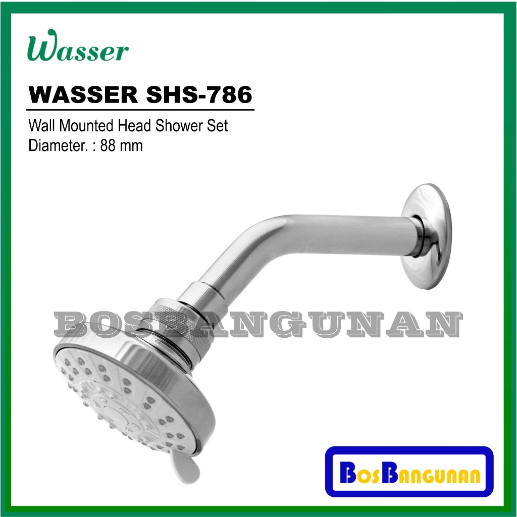 Jual Head Shower WASSER SHS-786 / Wall Mounted Shower WASSER SHS 786 ...