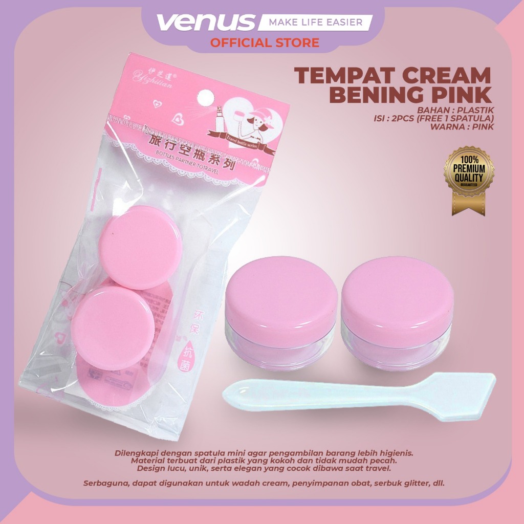 Jual VENUSJKT - TEMPAT CREAM isi 2 FREE SPATULA/ Container Cream Travel ...