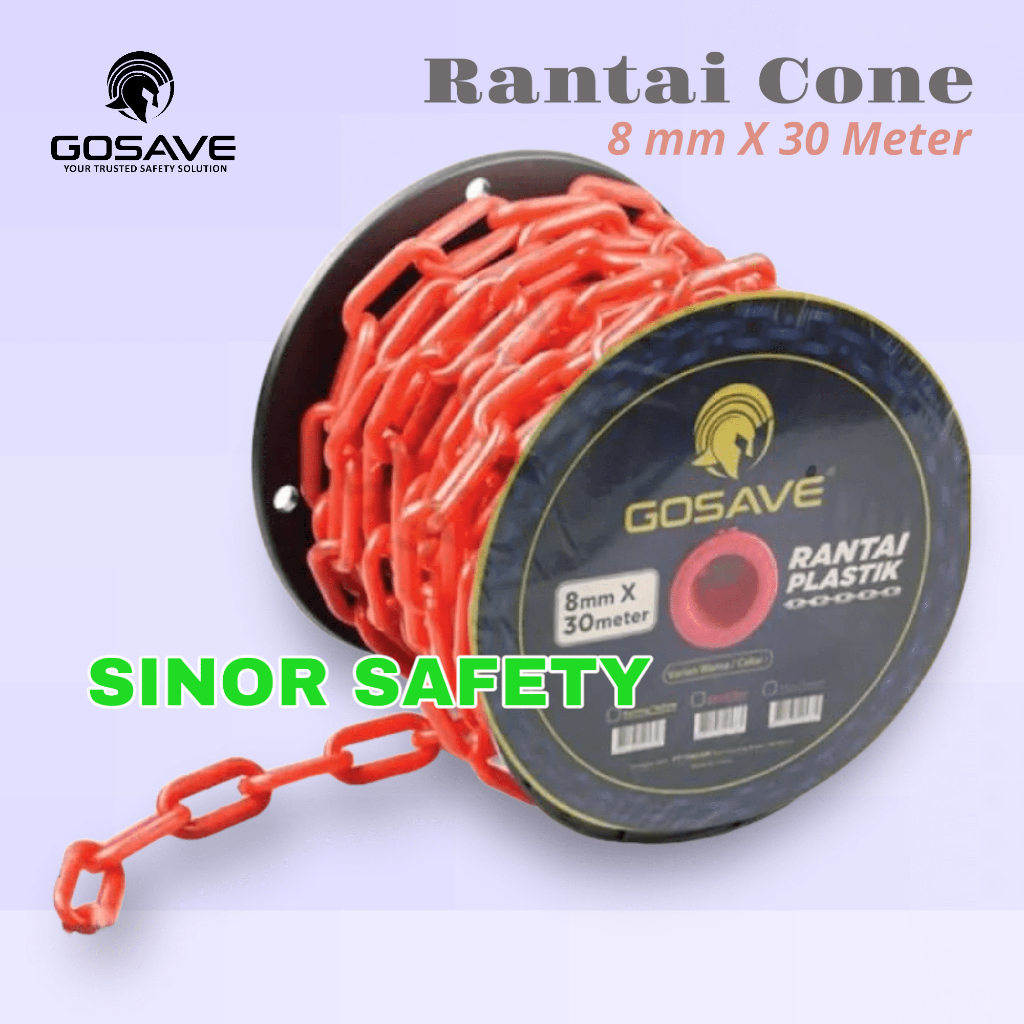 Jual Per Roll Plastic Chain RANTAI PLASTIK SAFETY TRAFFIC CONE KUNING ...