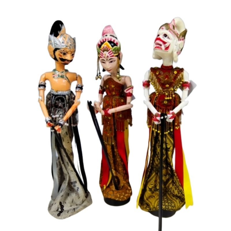 Jual Miniatur Wayang Golek Shinta Hanoman Putih Bima/ Wayang Golek Kayu ...