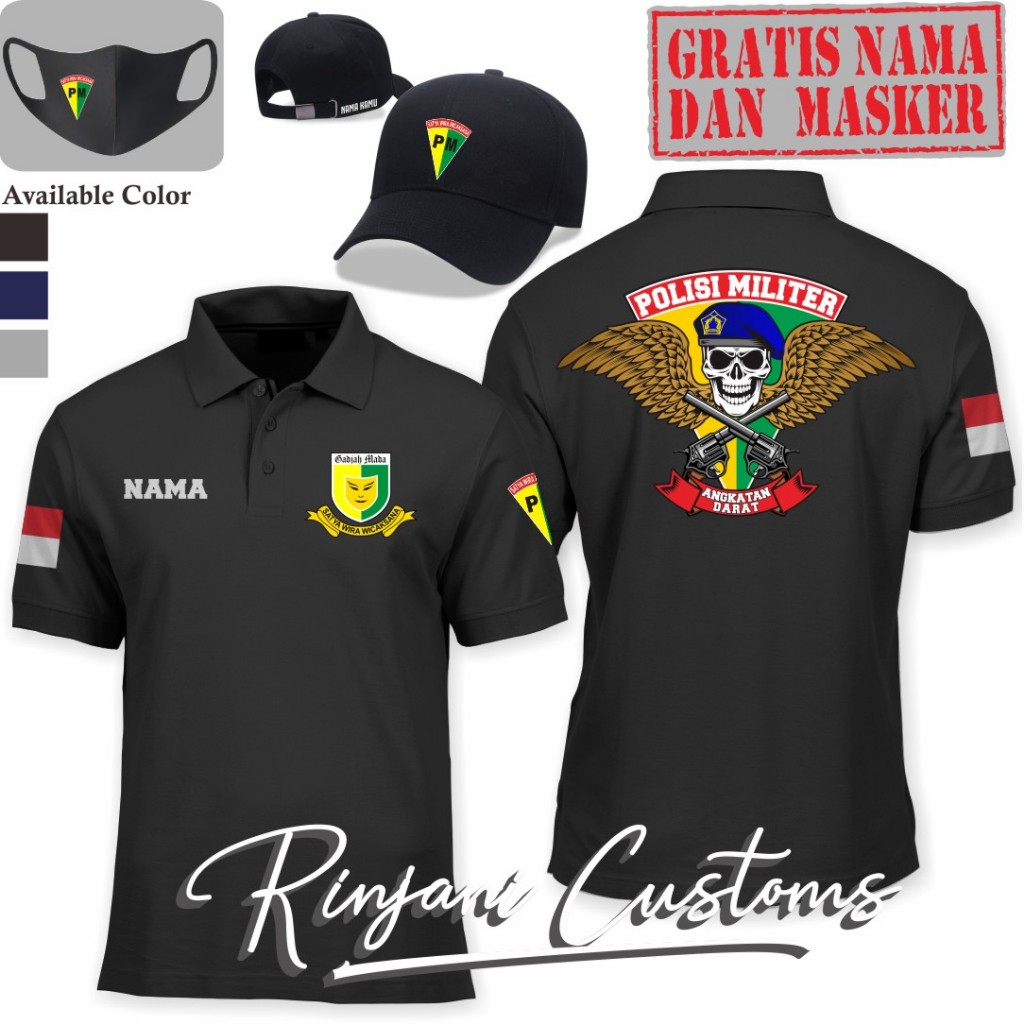Jual KAOS POLO POLISI MILITER ANGKATAN DARAT GRATIS NAMA DAN MASKER - KAOS POLO KERAH POMAD ...