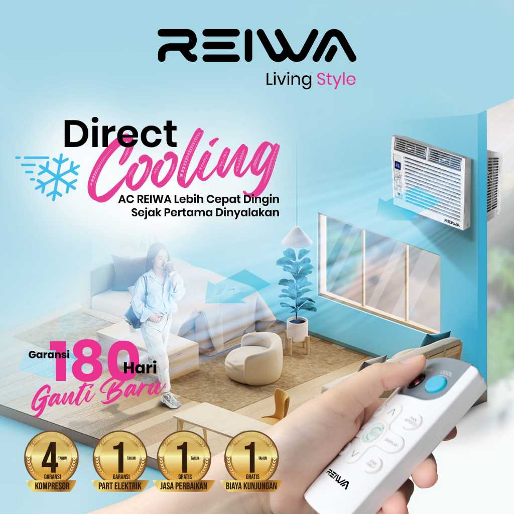 Jual AC Window Reiwa 1/2 PK 1 PK R32 CW0501RA / CW0901RA | Shopee Indonesia