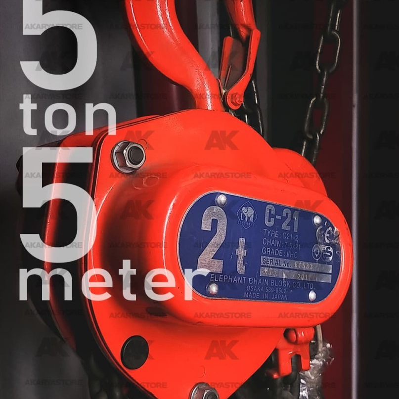 Jual ELEPHANT KATROL | TAKEL | CHAIN BLOCK 5 TON X 5 MTR | Shopee Indonesia