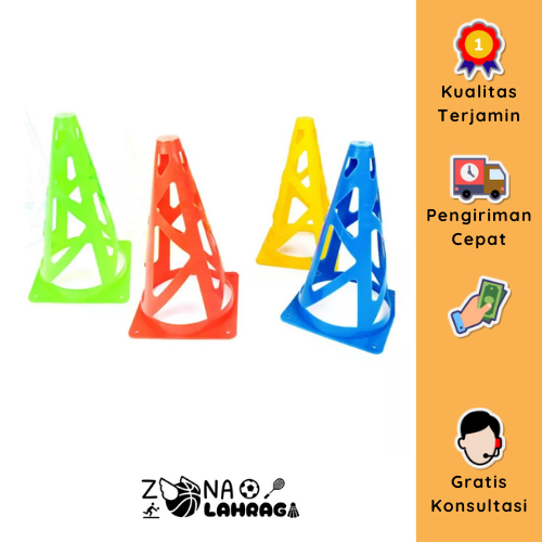 Jual CONE / CONES KERUCUT LENTUR LUBANG UNTUK LATIHAN OLAHRAGA 23CM ...