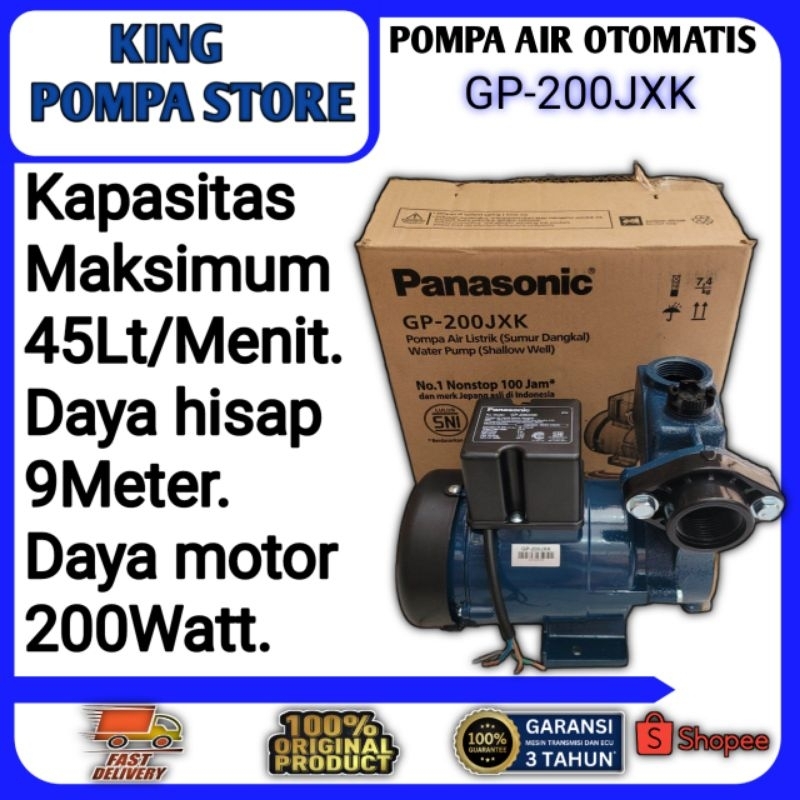 Jual POMPA AIR PANASONIC GP-200JXK POMPA AIR SUMUR DANGKAL KEMAMPUAN ...