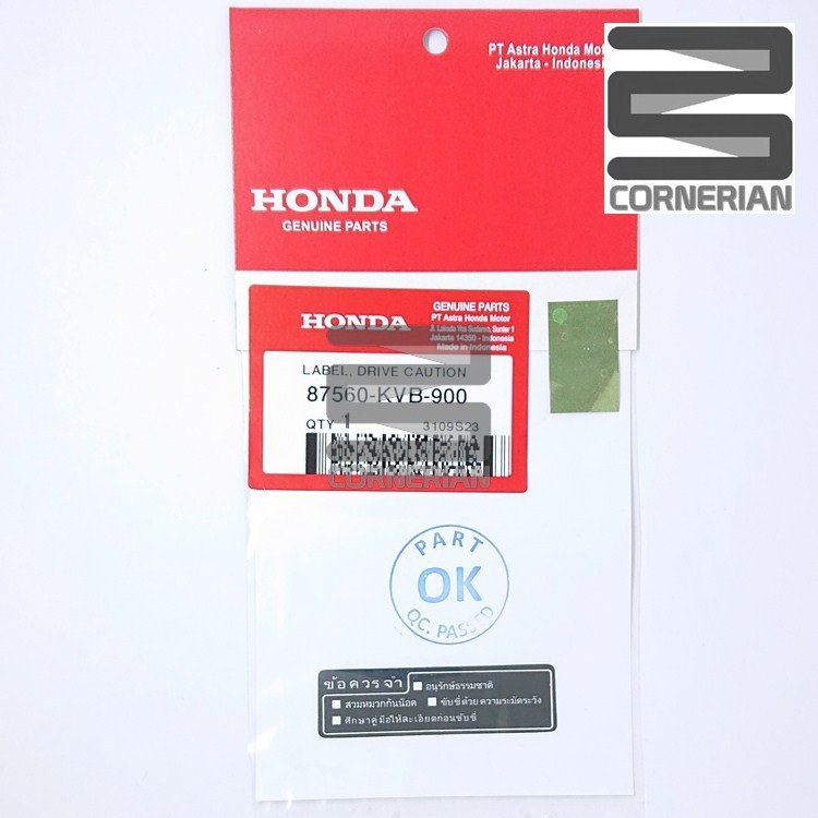 Jual [ CORNERIAN ] Stiker Penting Honda Motor Label Drive Caution ...