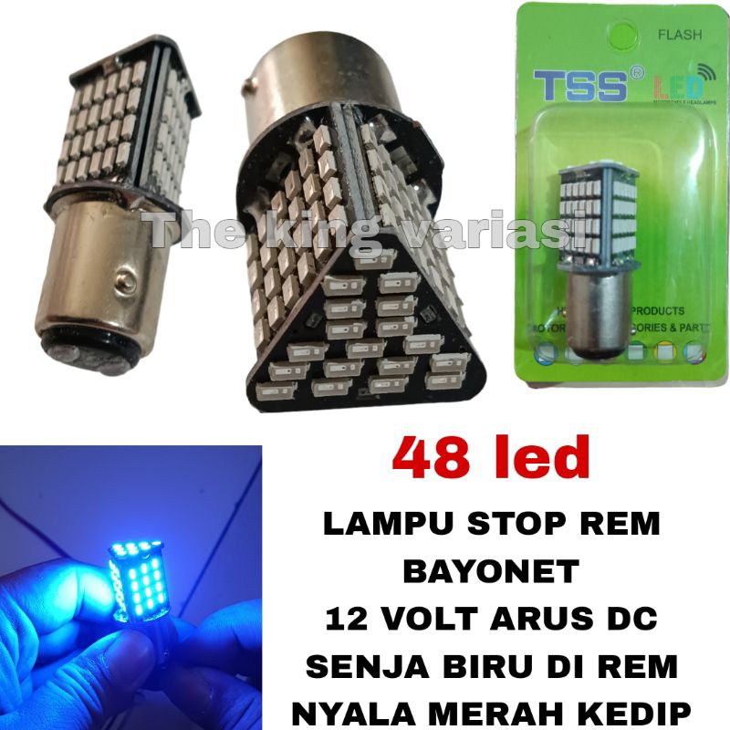 Jual LAMPU STOP REM MOTOR LED BAYONET 48 MATA 12 VOLT ARUS DC / LAMPU ...