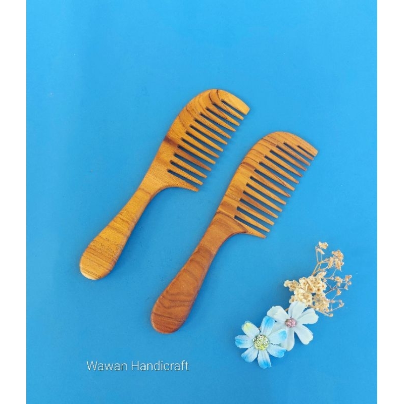 Jual sisir kayu/sisir kayu jati ( renggang ) | Shopee Indonesia