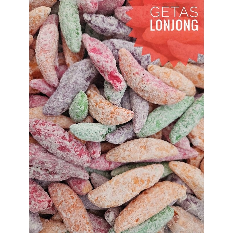Jual getas lonjong & donat / getas warna warni /jajanan legendaris ...