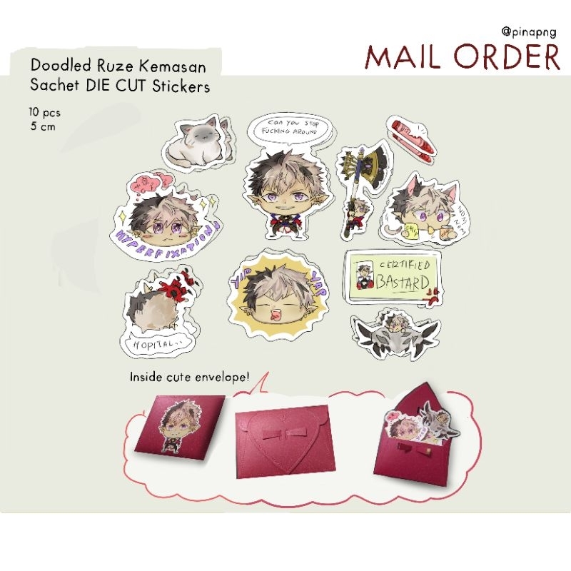 Jual Holostars ARMIS Crimzon Ruze stickers set doodled die cut ...