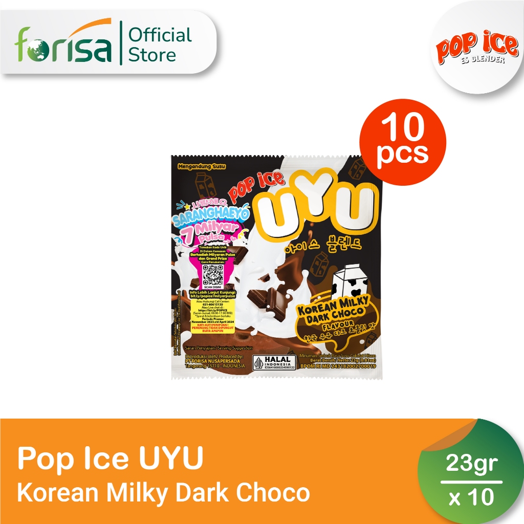 Jual Pop Ice Milk Shake Powder UYU Rasa Korean Milky Dark Choco 23 gr ...