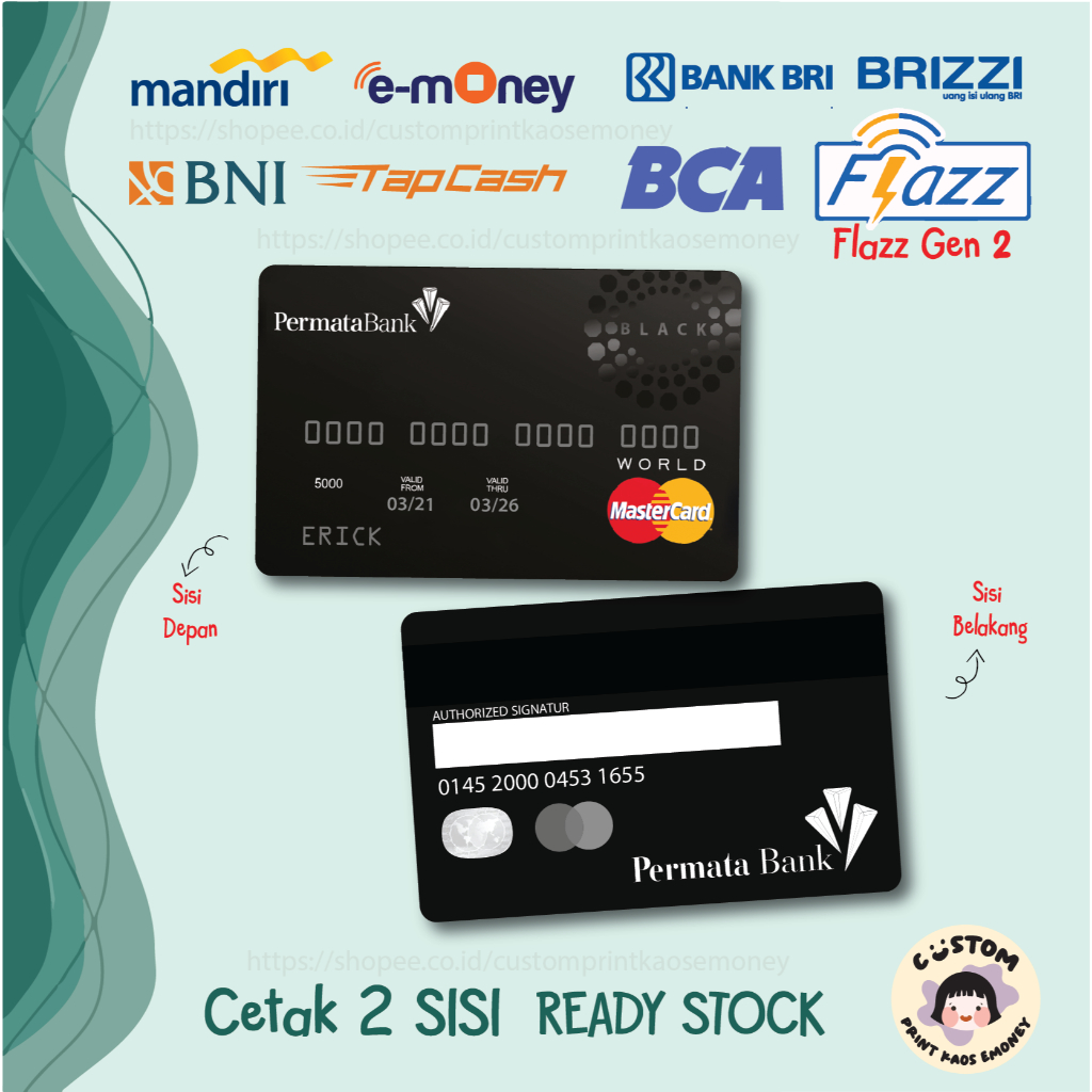 Jual KARTU E MONEY E TOLL KREDIT CARD PERMATA BANK BLACK MASTER KEREN ...