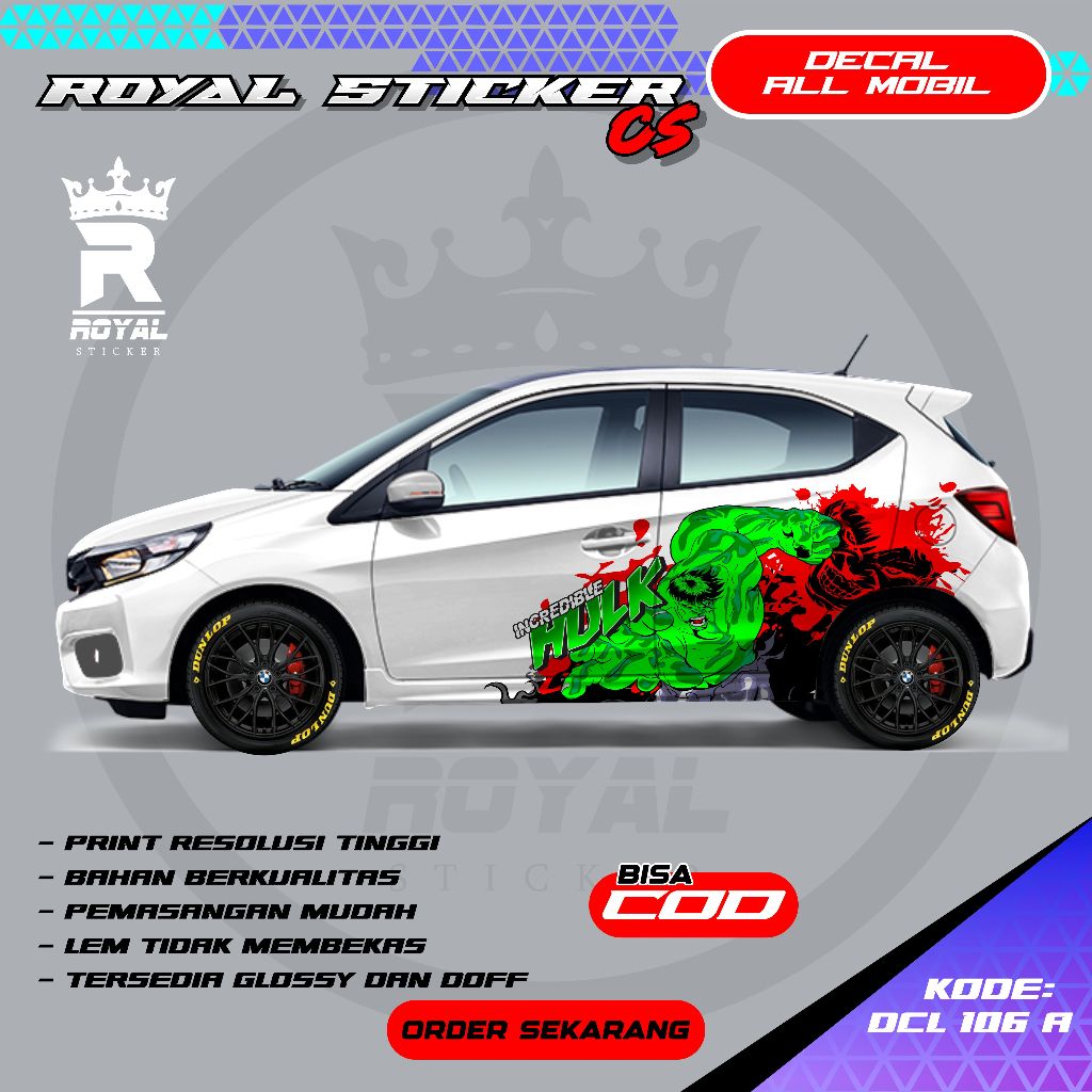 Jual DECAL MOBIL JAZZ BRIO AGYA AYLA CALYA DESIGN MONSTER KARAKTER ...