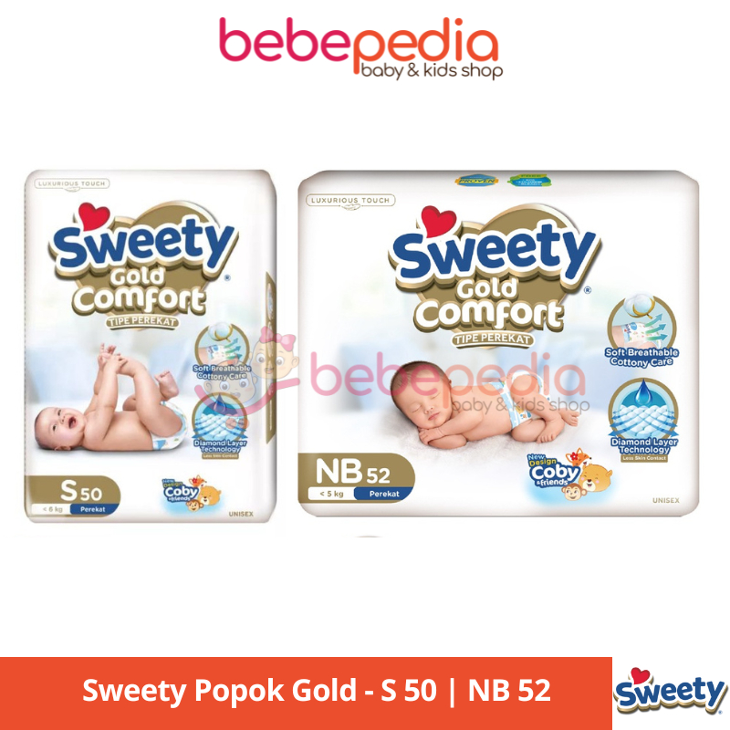 Jual Sweety Gold Comfort NewBorn NB 52 / S 50 | Popok Bayi Perekat ...
