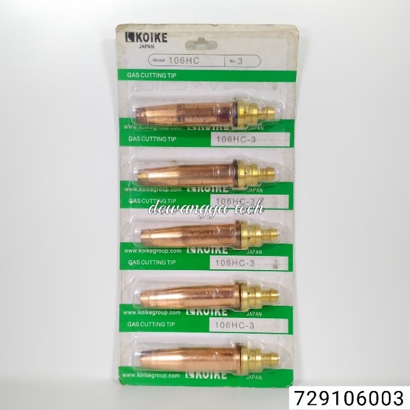 Jual KOIKE NO.3 Gas cutting tip 106HC nozel nosel brander blander ...