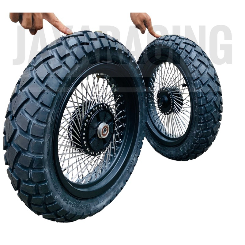 Jual velg custom lebar 350 250 Kawasaki w175 W 175 plus ban tubles ...