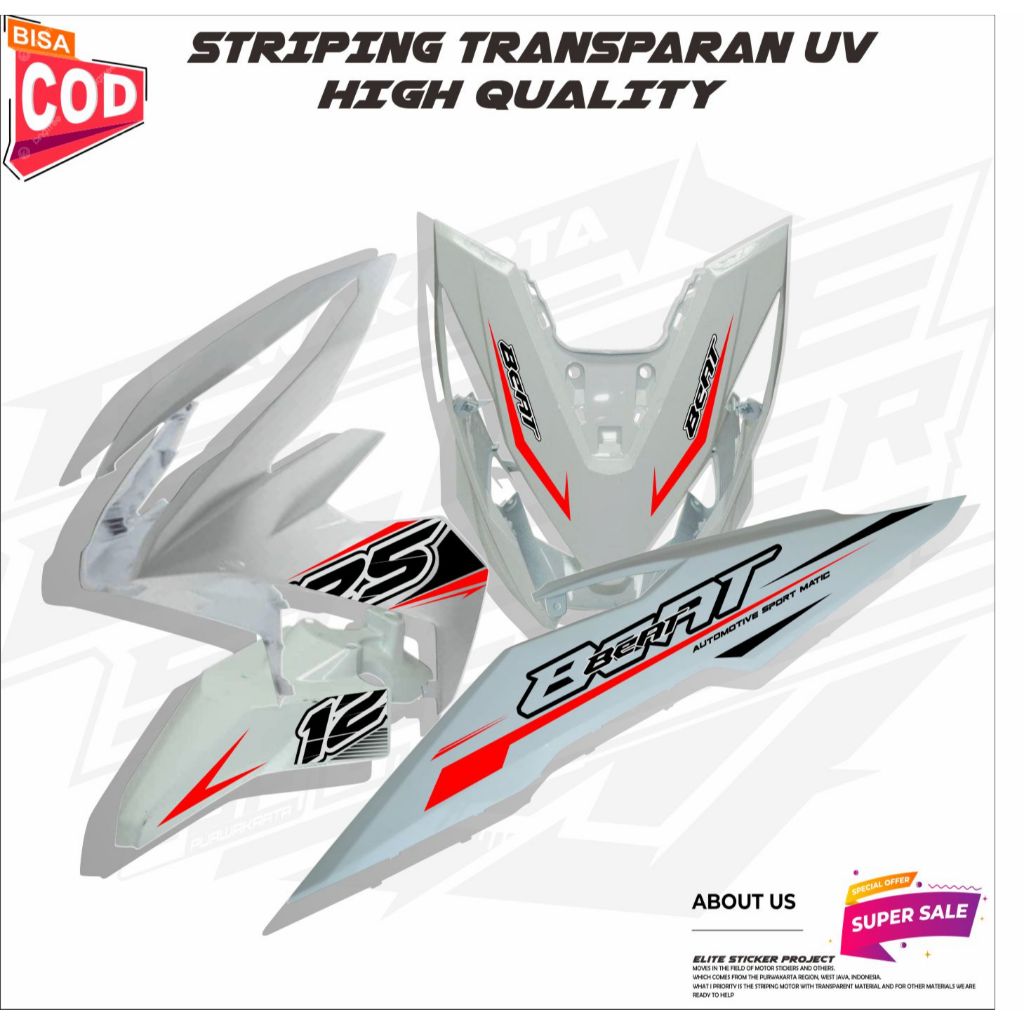 Jual STRIPING TRANSPARAN HONDA BEAT NEW ESP 2016 STICKER VARIASI MOTIF ...