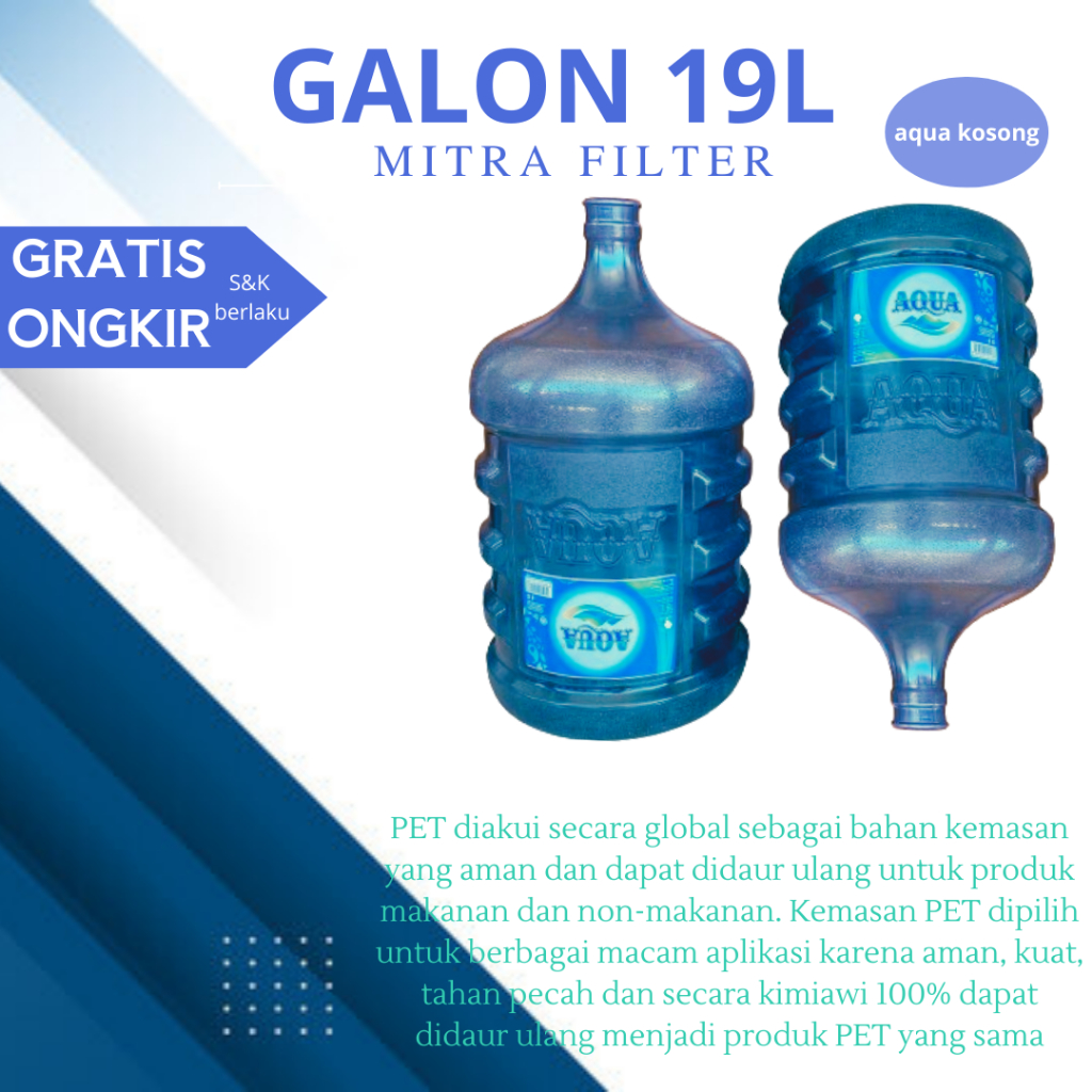 Jual galon aqua / aqua kosong / galon 19liter / galon aqua bekas ...