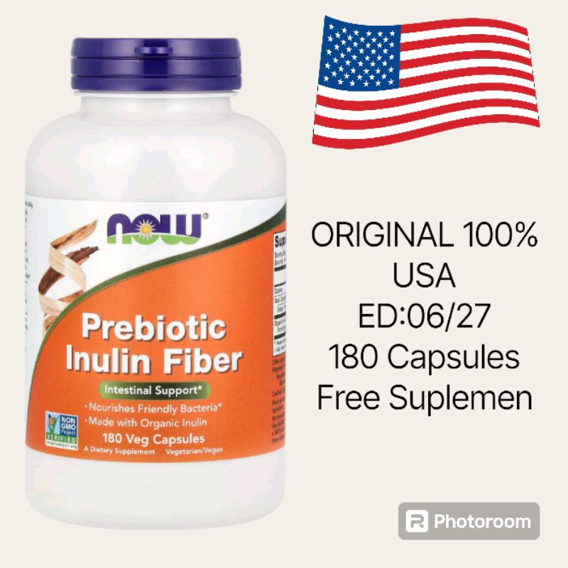 Jual Now Prebiotic Inulin Fiber, 180 Veg Capsules PRE-ORDER USA ...