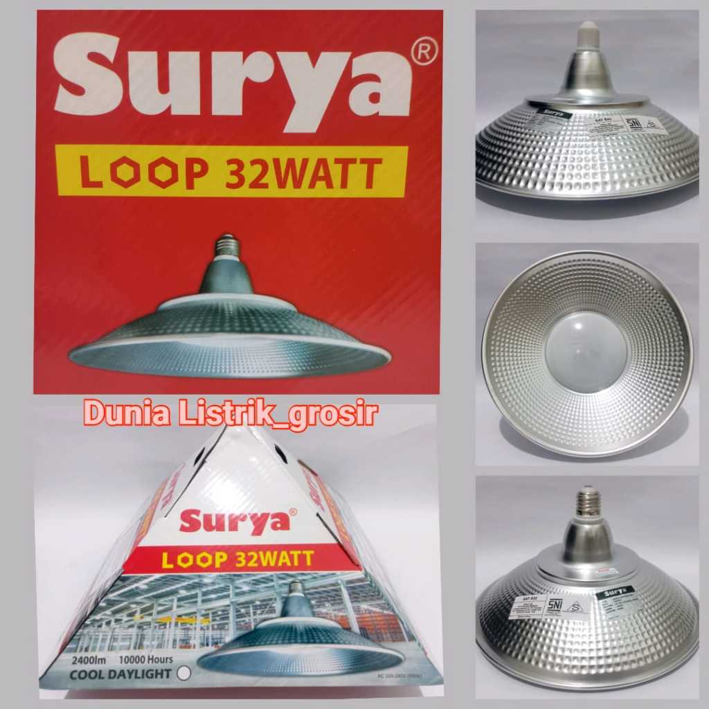 Jual Lampu LED Lowbay SURYA LOOP 32 Watt Gantung Gudang / Pabrik Super ...