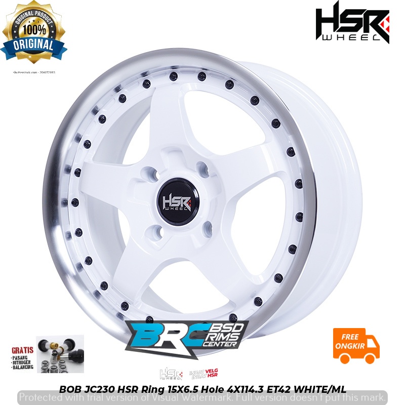 Jual VELG JDM HSR BOB RING 15 LEBAR 6,5 HOLE 4 X 114,3 ET 42 COLOUR ...