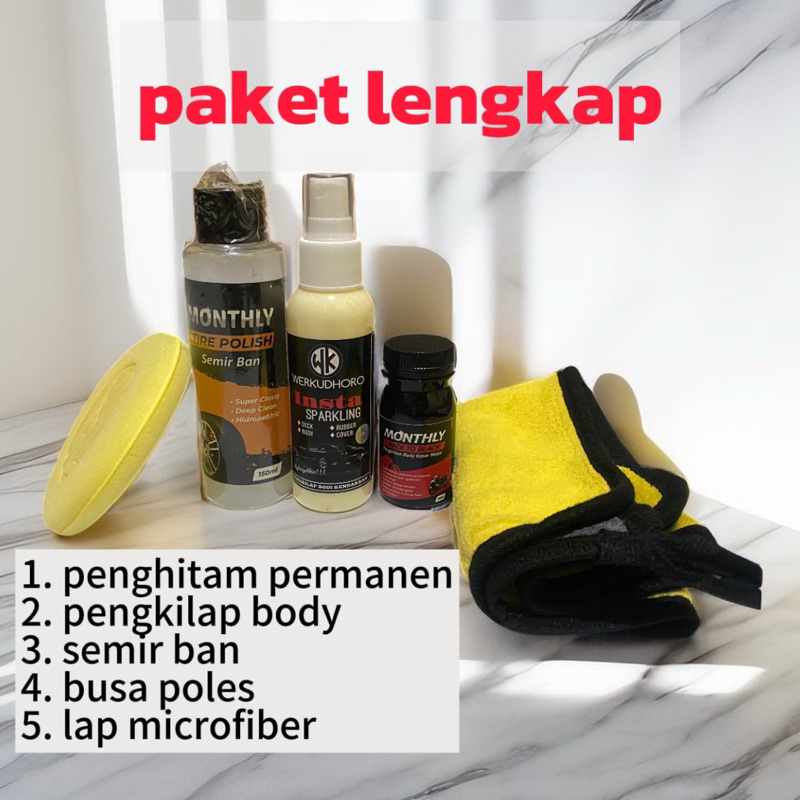 Jual Paket Lengkap Perawatan Body Motor Mobil Pengkilap Ban penghitam ...