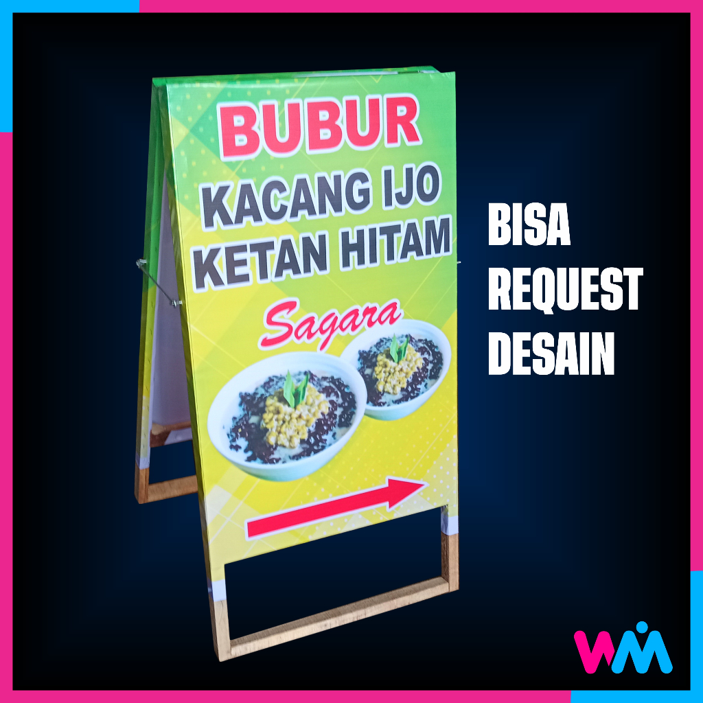 Jual Stand Banner Segitiga Kayu Lipat 50 x 100 cm | Shopee Indonesia