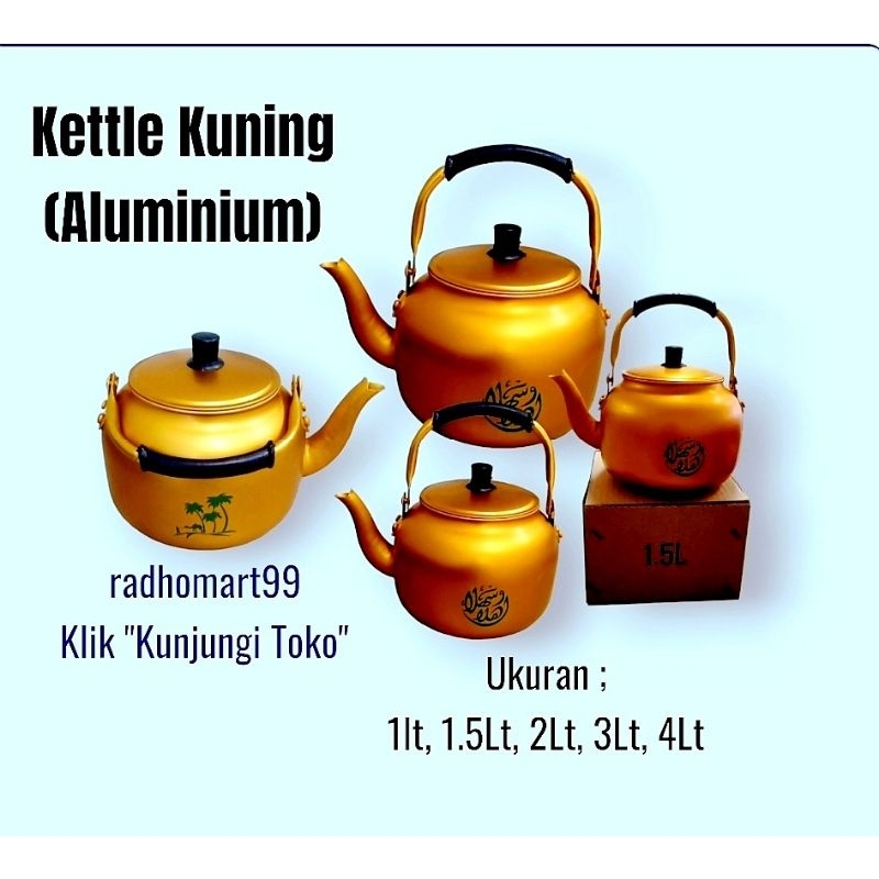 Jual TEKO KUNING 1Lt, 1.5Lt, 2Lt, 3Lt & 4Lt (Aluminium) 1PCS | Shopee ...