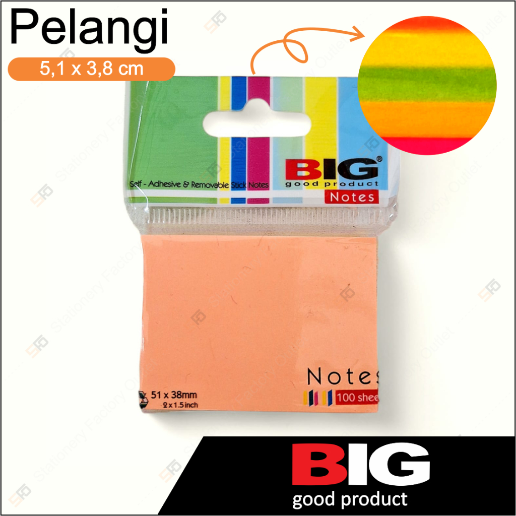 Jual Sticky Notes Big 51mm x 38mm rainbow - SFO Semarang Official ...