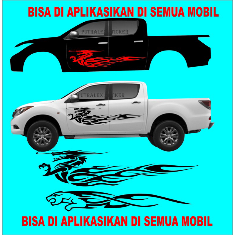 Jual stiker mobil sticker cutting naga bisa untuk semua jenis mobil ...