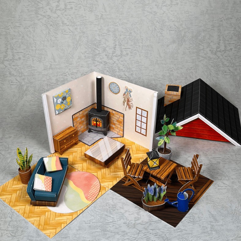 Jual House Papercraft Miniature Home Paper Craft Rumah Diorama ...