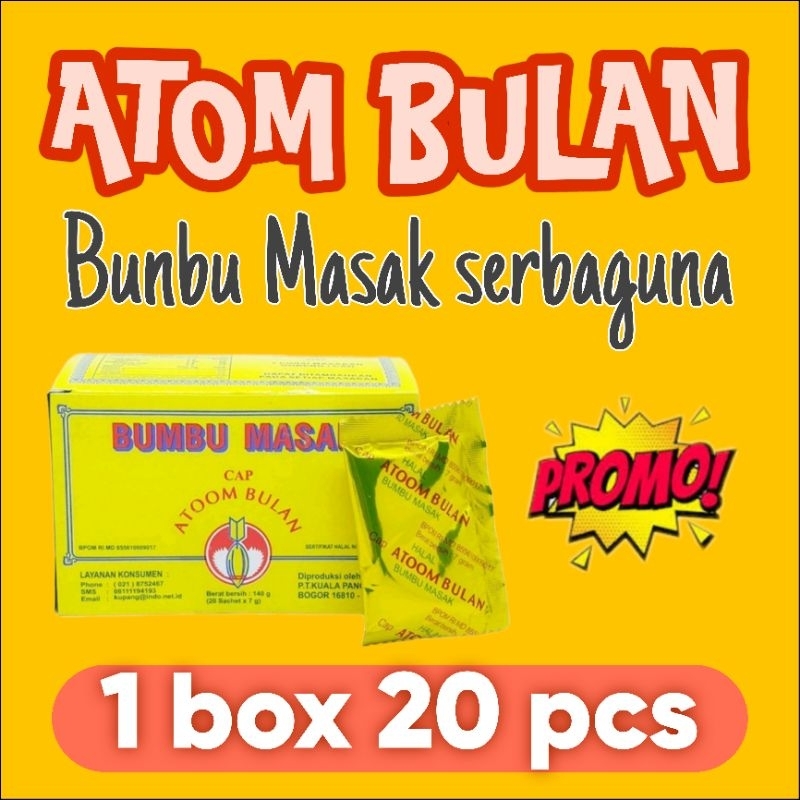 Jual Bumbu Dapur Atom Bulan Penyedap Rasa Serbaguna 1 box isi 20 pcs ...