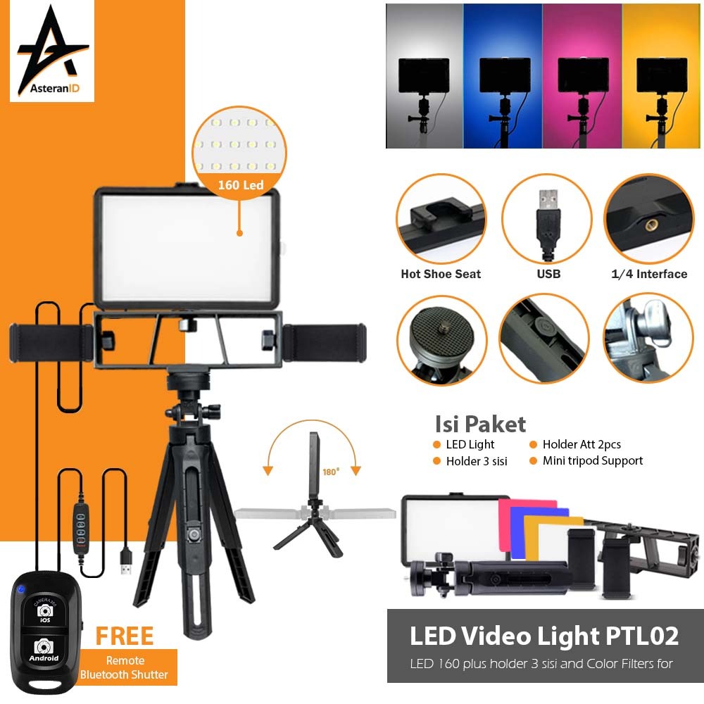 Jual LED PTL02 Dimmable 5600K USB LED Lampu Zoom Laptop Video Light ...