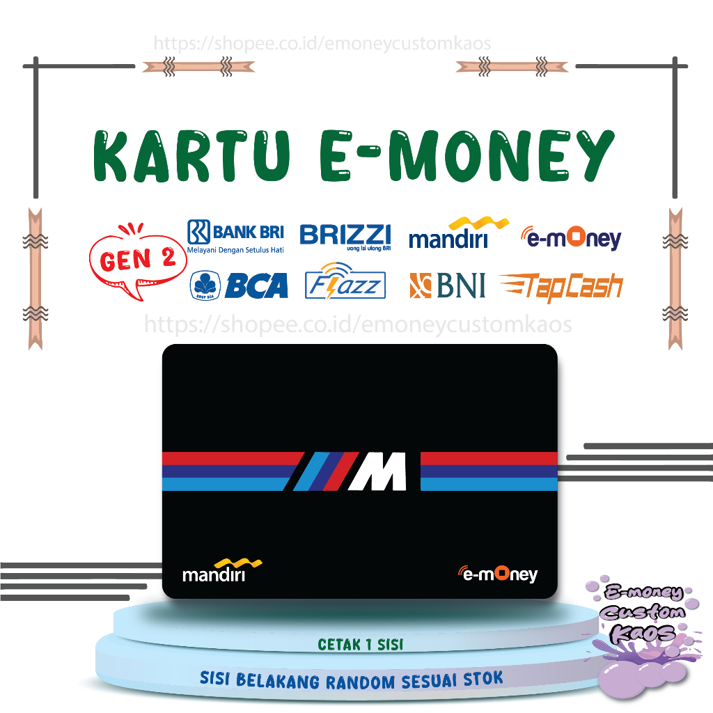 Jual KARTU EMONEY MOBIL LOGO BMW MANDIRI FLAZZ BCA BNI TAPCASH BRIZZI ...