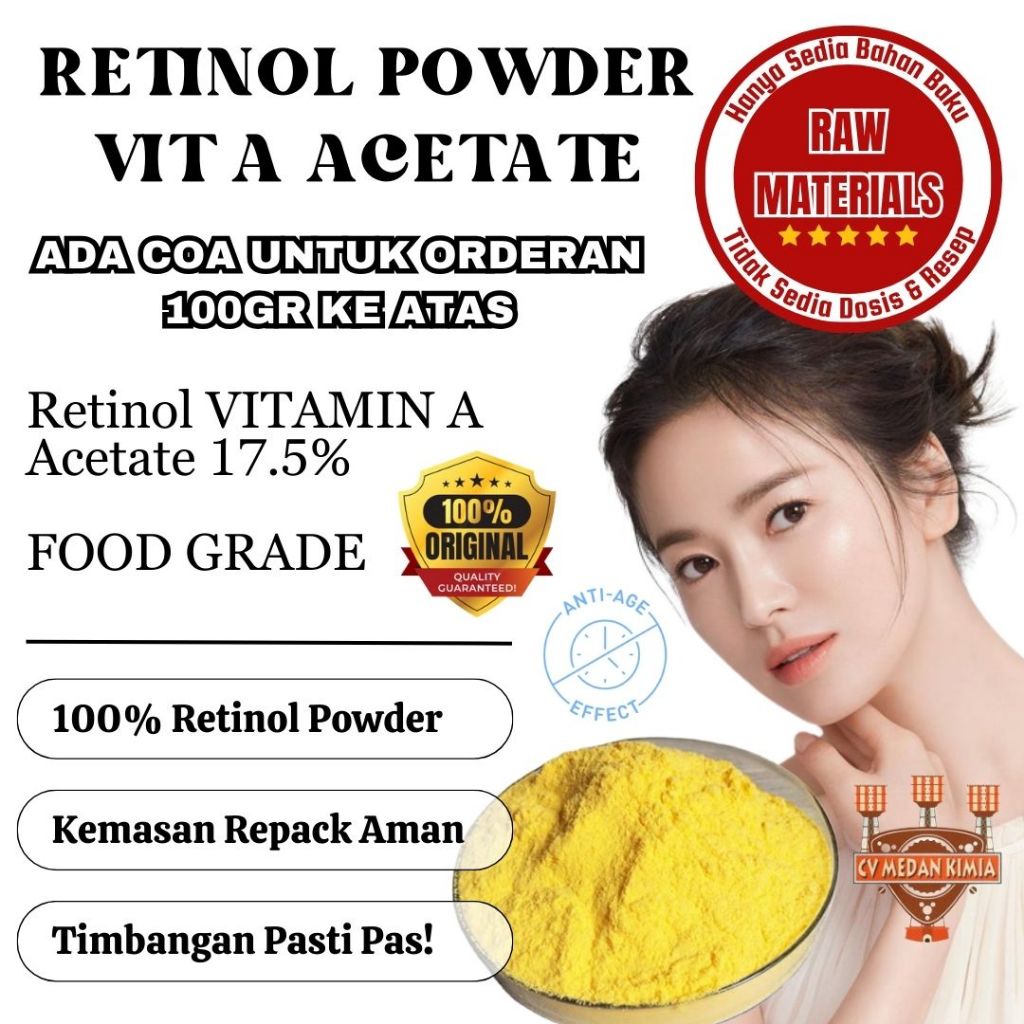 Jual Retinol 50gr Vitamin A Powder Grade A Reducing Acne Removing Spots ...