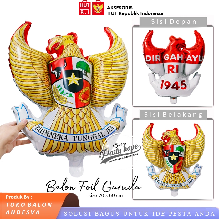 Jual Balon Foil Garuda Merah Putih / Balon Burung Garuda Dirgahayu RI ...